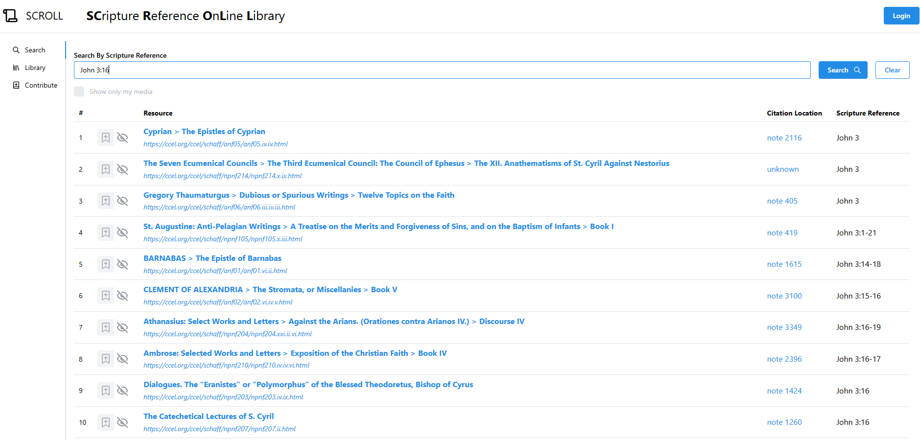 SCROLL: SCripture Reference OnLine Library